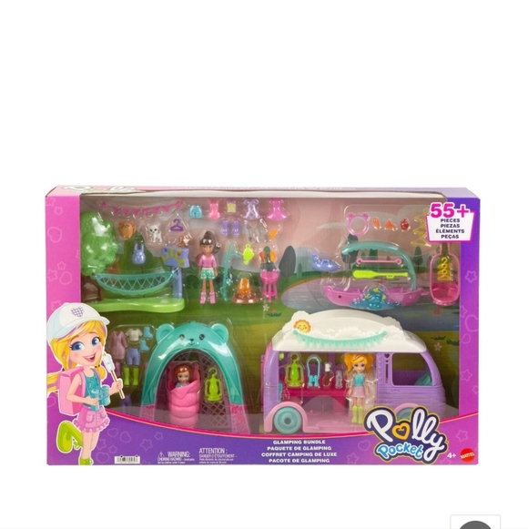 polly pocket | Toys | New Polly Pocket Dolls And Glamping Set Bundle ...